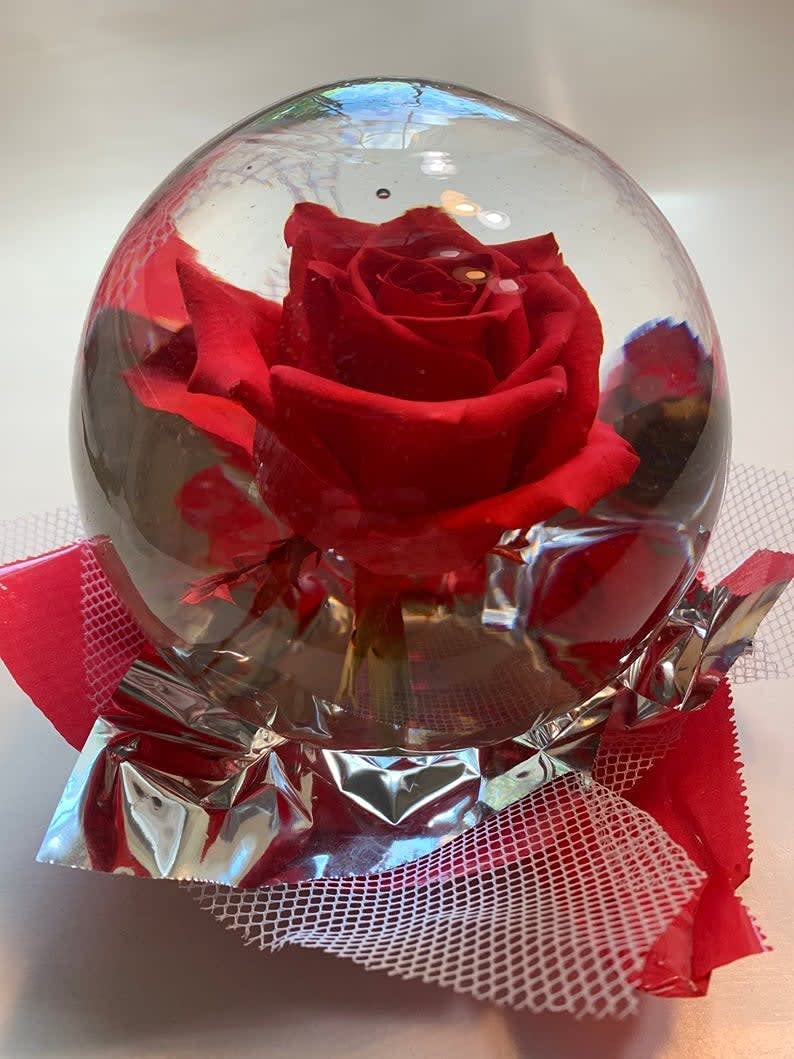 Preserved Roses In Glass Ball